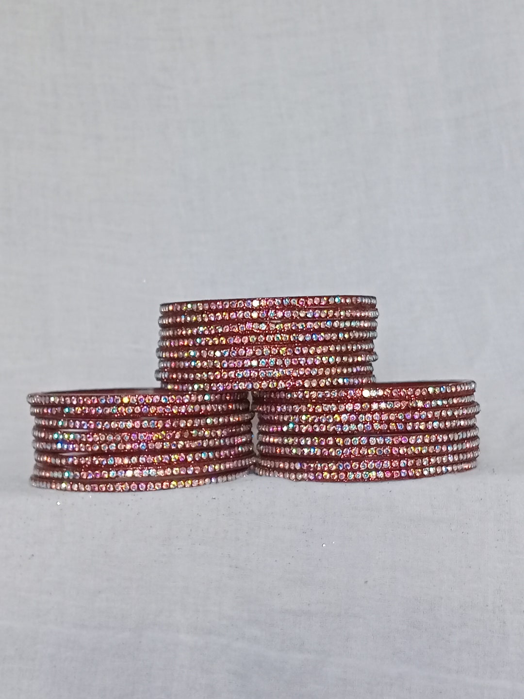12 Glass Bangles Maroon Color Women Fashion Bangles Accessories Glass ...