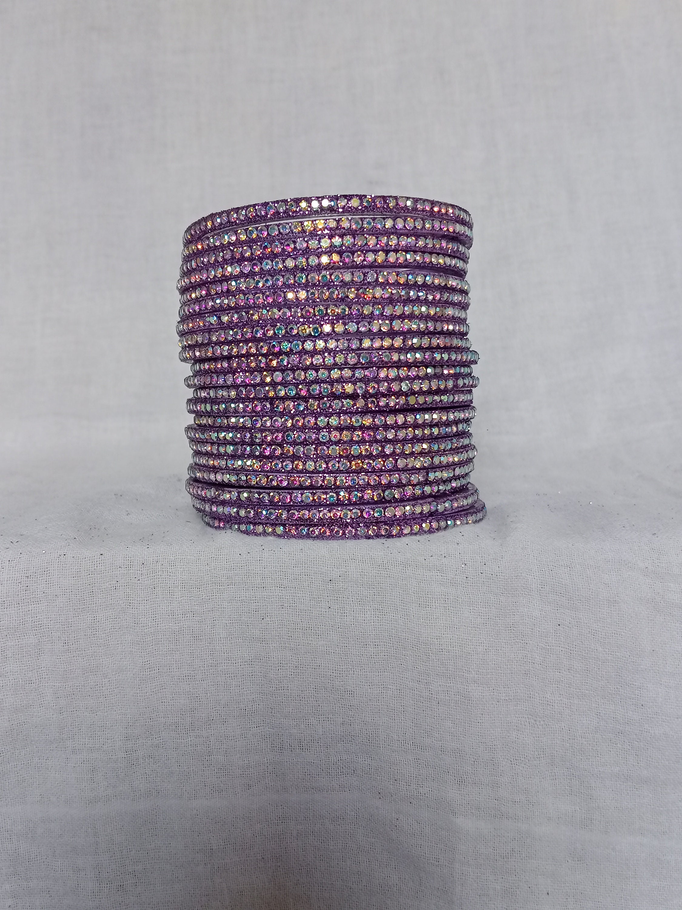 12 Glass Bangles Purple Color Women Fashion Bangles Accessories Glass ...