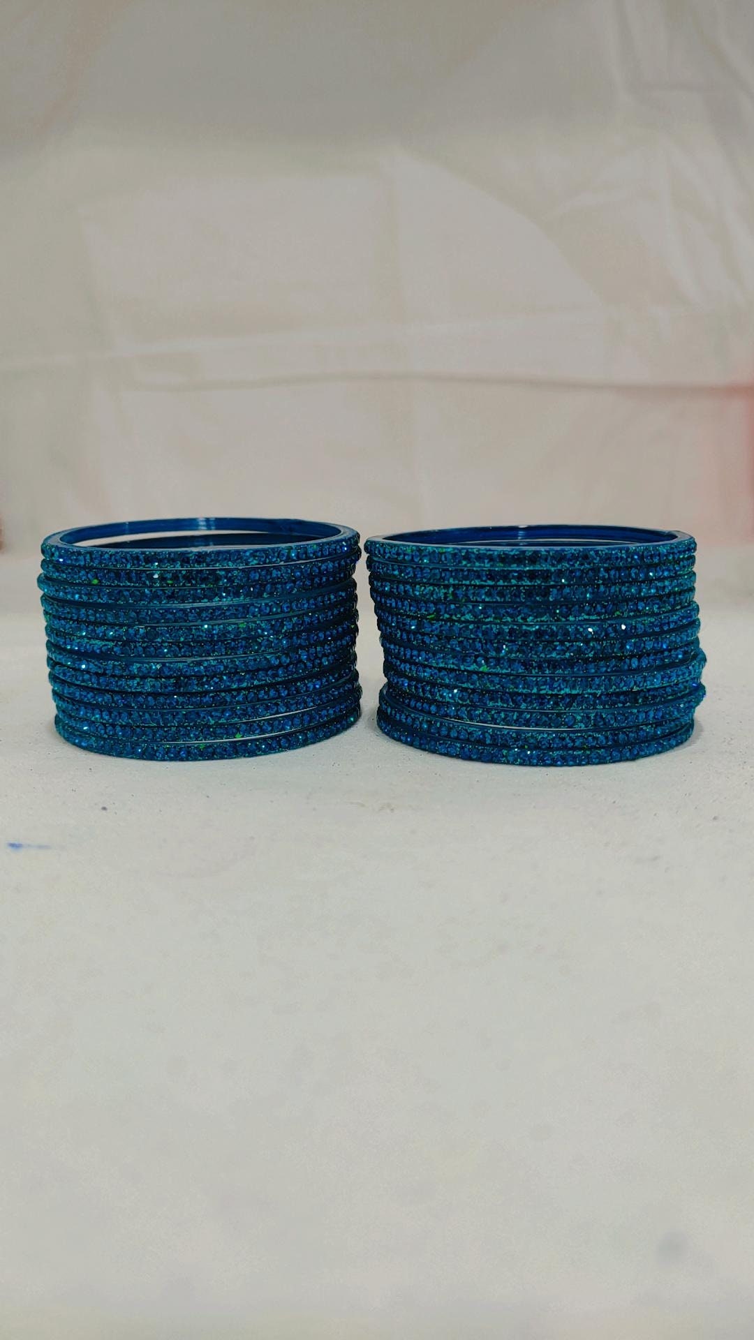 12 Glass Bangles FIROZI Color Women Fashion Bangles Accessories Glass ...