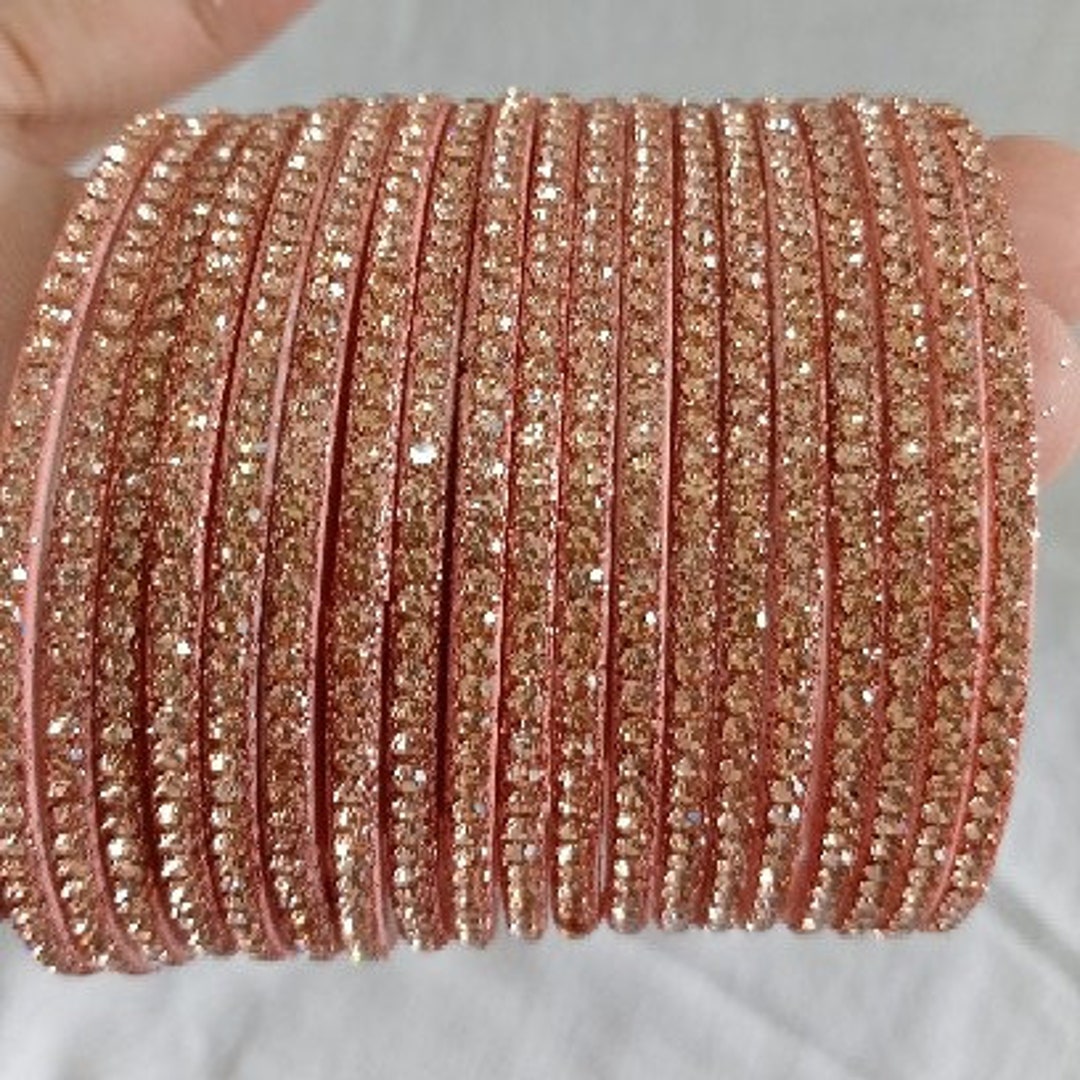 12 Glass Bangles Peach Color Women Fashion Bangles Accessories Glass ...