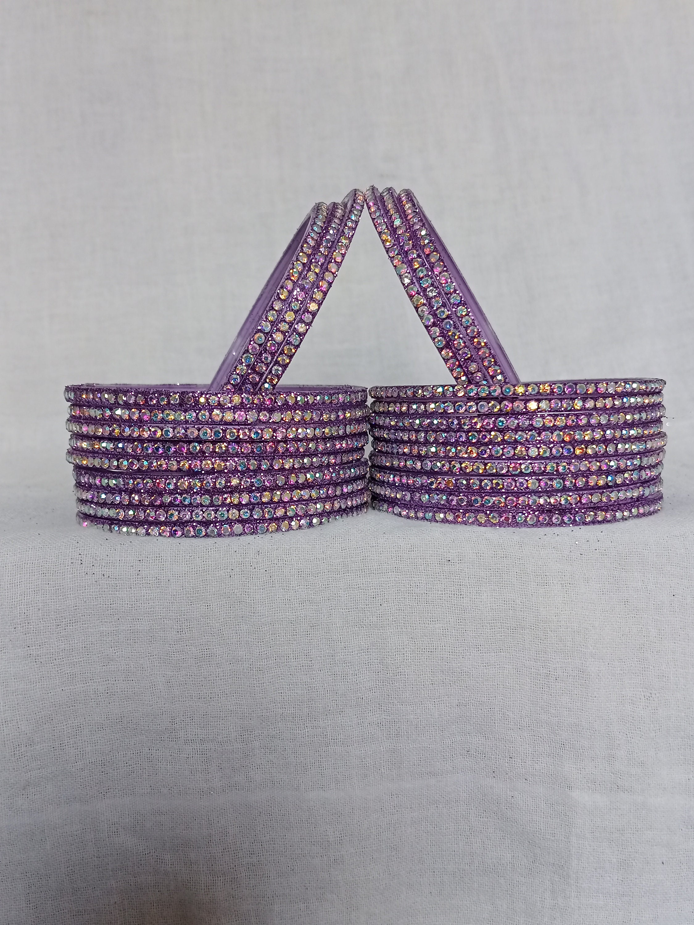 12 Glass Bangles Purple Color Women Fashion Bangles Accessories Glass ...