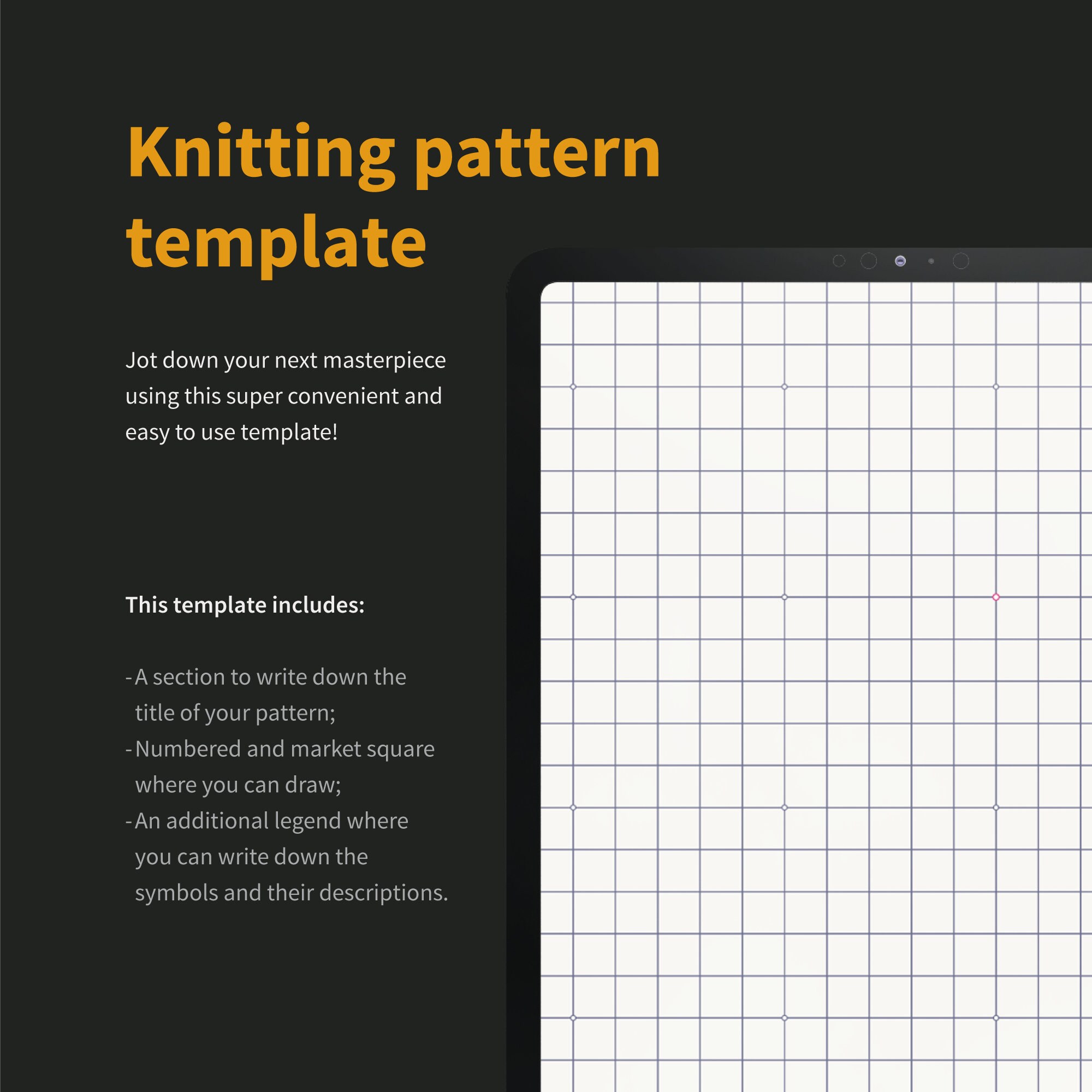 Knitting Pattern Template for Notability, Goodnotes, Etc. - Etsy