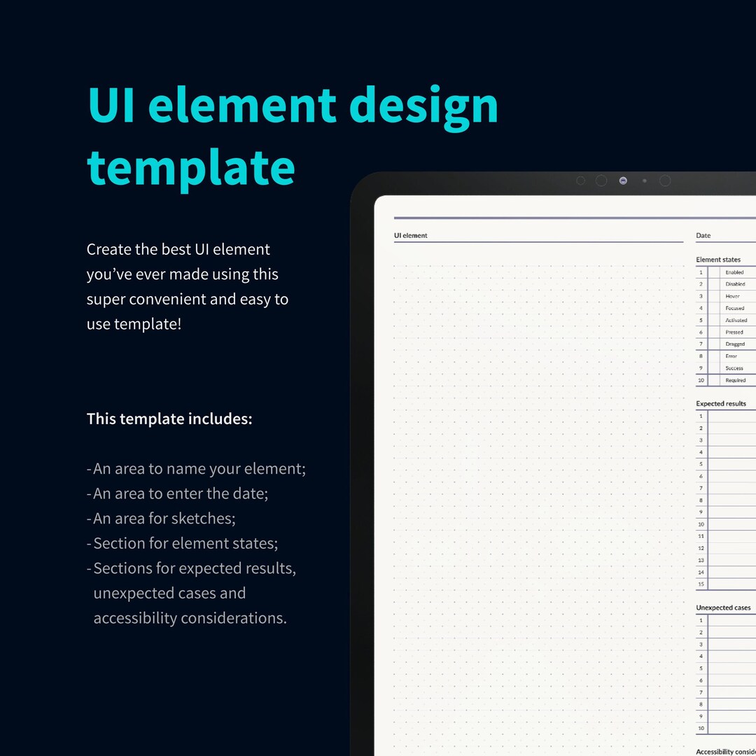 UI Element Design Template for Notability, Goodnotes, Etc. - Etsy