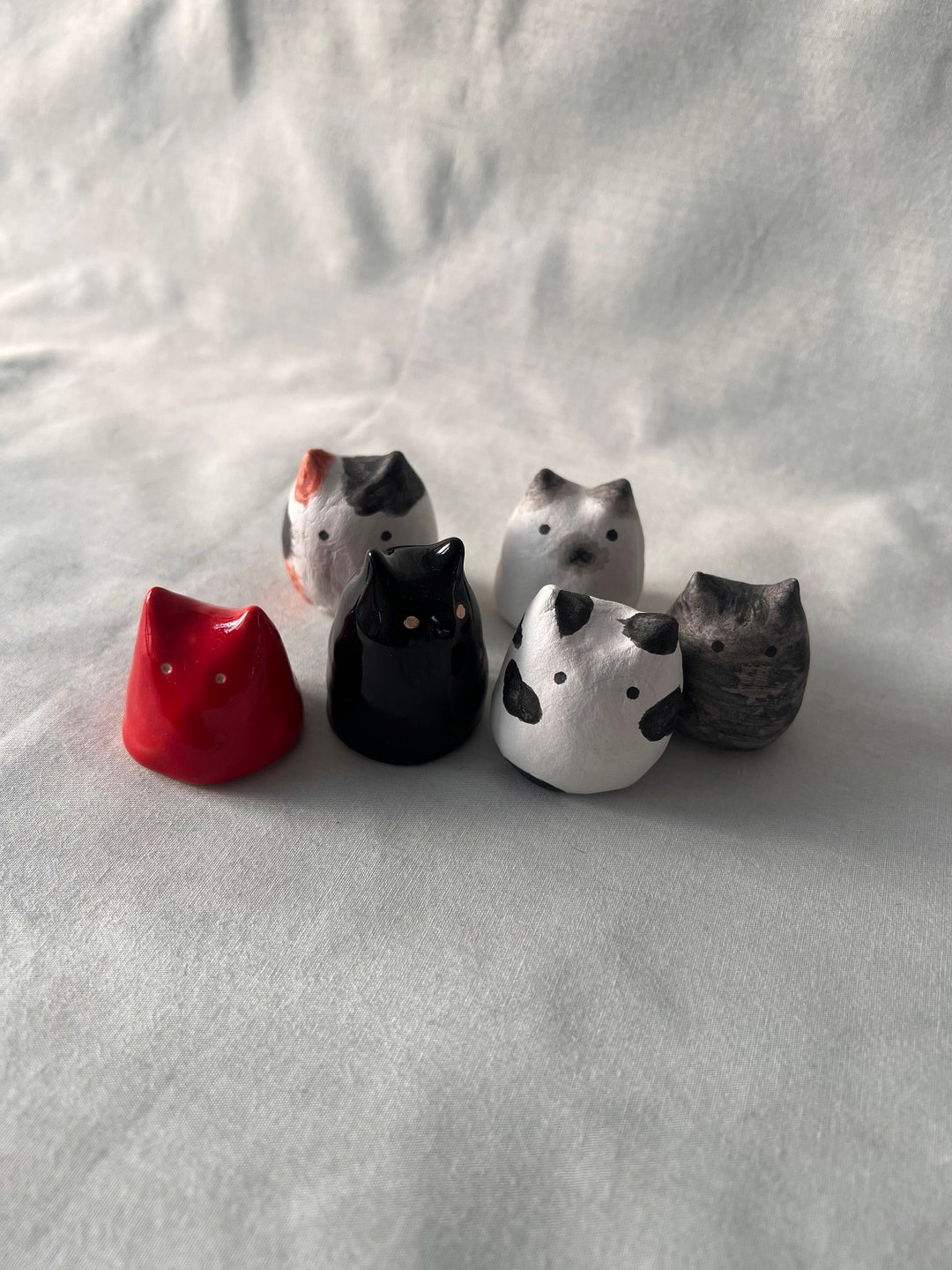 Cute Custom Cat Clay Figurine Ceramic Cat Gift Handmade Clay Decor - Etsy