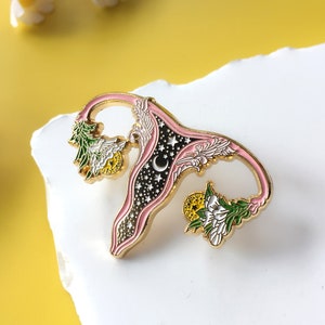 Uterus Ovary Enamel Pin Feminism Badge Pin Lapel Pin Collar Pin Enamel ...