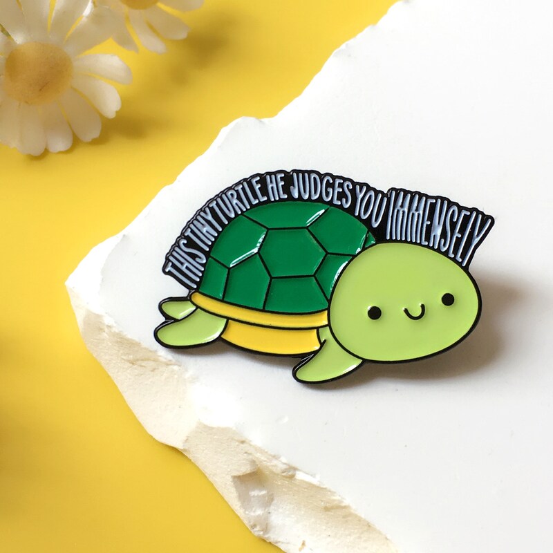 Turtle Enamel Pin - Etsy