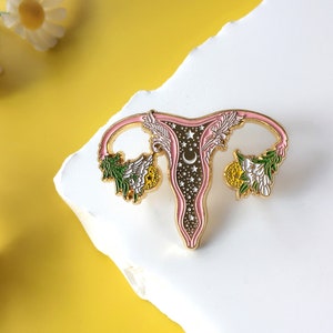 Uterus Ovary Enamel Pin Feminism Badge Pin Lapel Pin Collar Pin Enamel ...