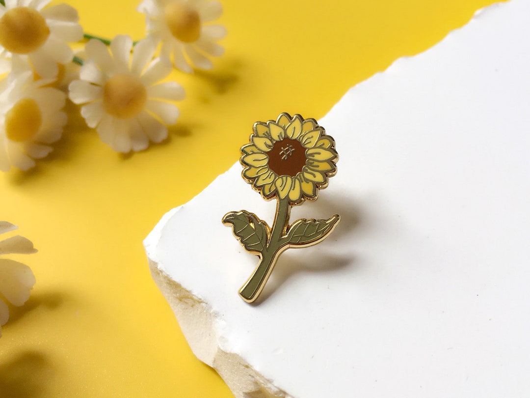 Sunflower Enamel Pin Flower Badge Pin Lapel Pin Collar Pin Gift for Her ...