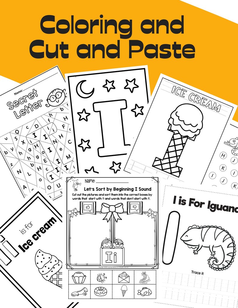 Letter I Tracing and Activity Worksheets! **only Letter I** - Etsy