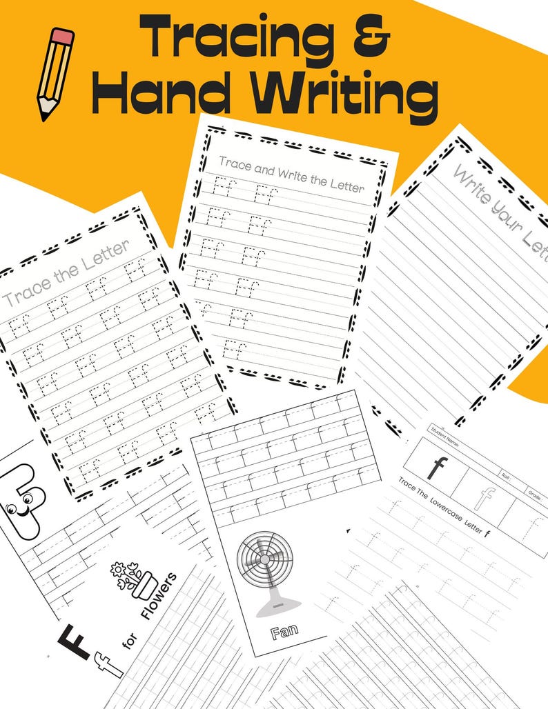 Letter F Tracing and Activity Worksheets! **only Letter F** - Etsy