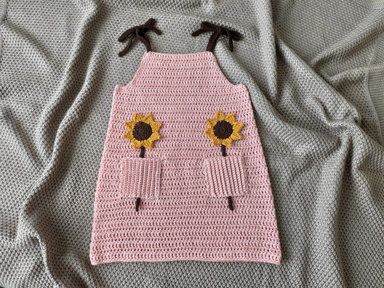 Crochet Pattern Baby Sundress, Sunflower Summer Dress. 5 Sizes From 3-6 ...