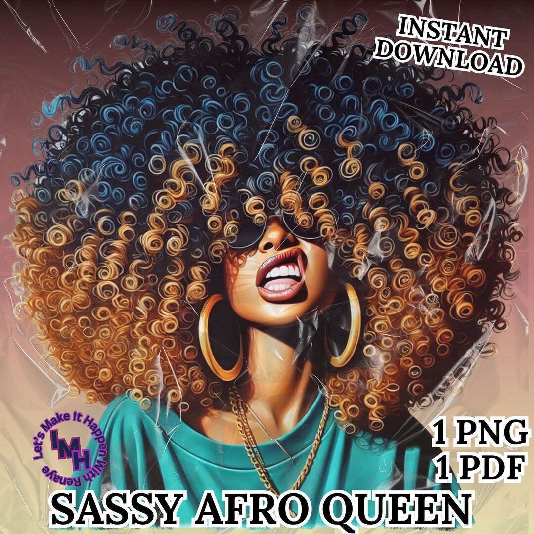 Black Woman PNG | Transparent Background |300 DPI | Afrocentric Clipart ...