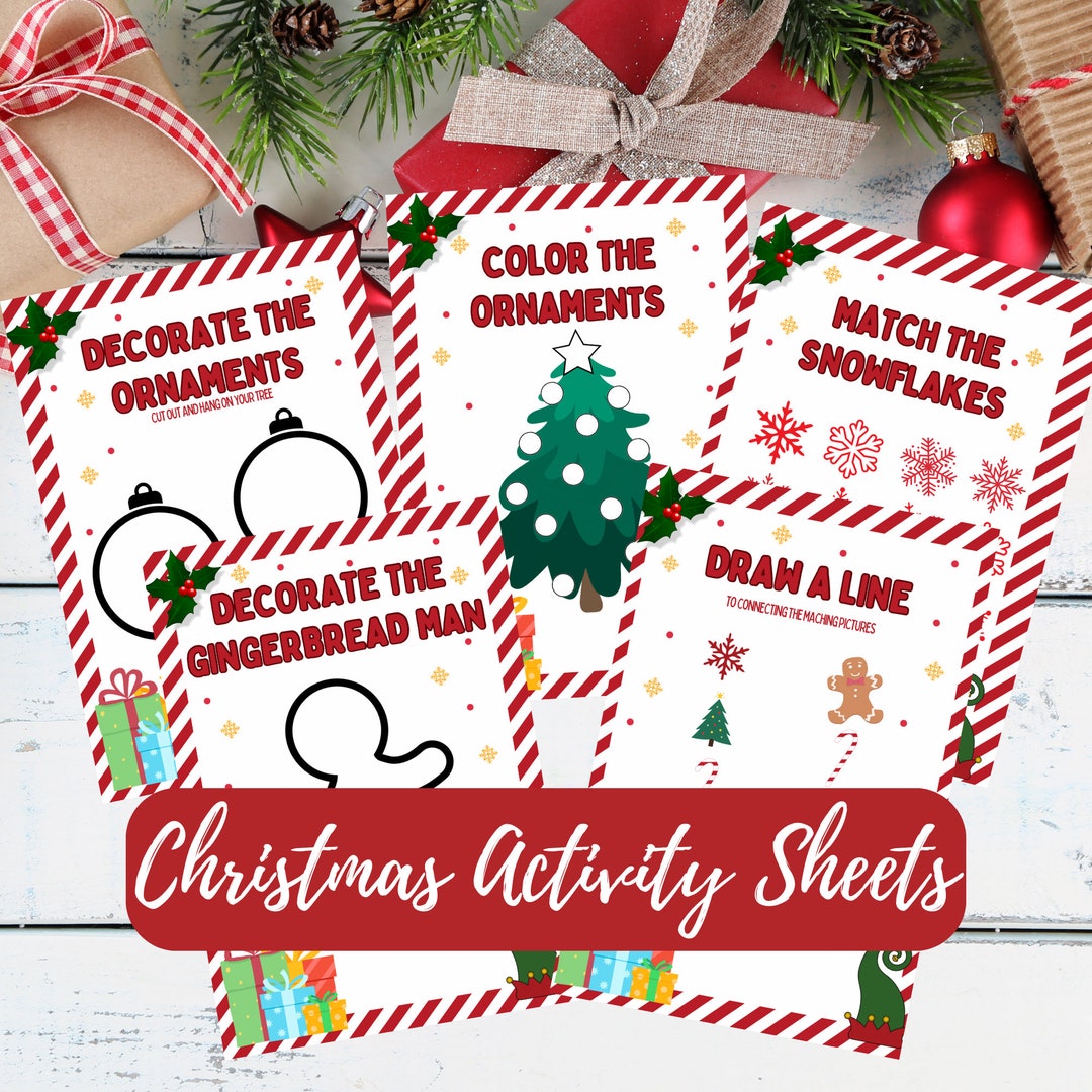 Christmas Activity Sheets, Preschooler Approved - Etsy