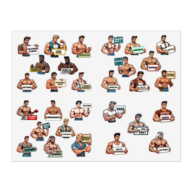 29 Label Spices Stickers Sheet Part 2 of 2 With Most Popular Spices and ...