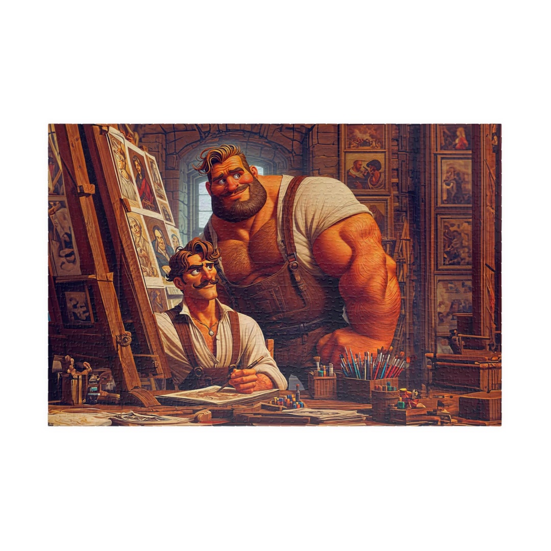 Gay-themed Fairytale Artist and Muse Puzzle, LGBTQ Jigsaw Game, Pride ...