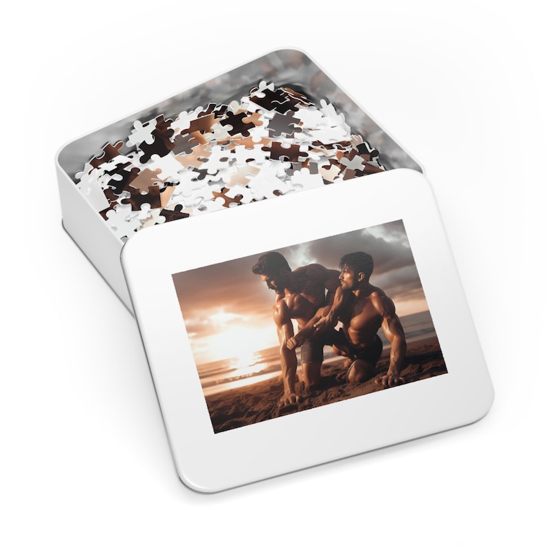 Gay Couple Wrestling Romantic Beach Jigsaw Puzzle (1000-piece) - Etsy