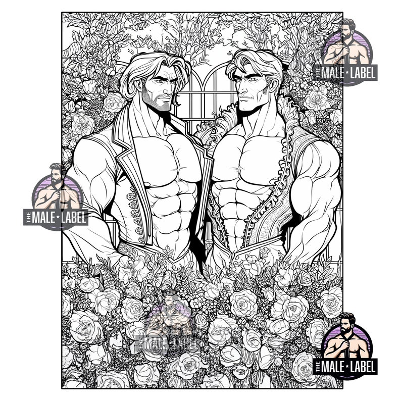 Victorian Men Coloring Book: Gay Muscular Fantasy (PDF Download, 10 ...