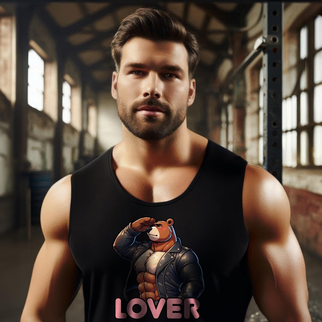 Unisex Bear Lover Muscle Tank, LGBTQ+ Gym Shirt, Fitness Training Tee ...
