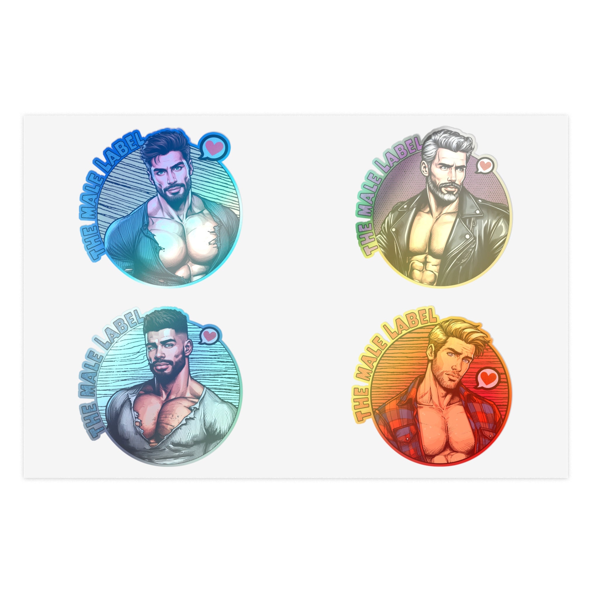 4 Stickers Sheet the Male Label Muscular Handsome Gay Queer Decals - Etsy