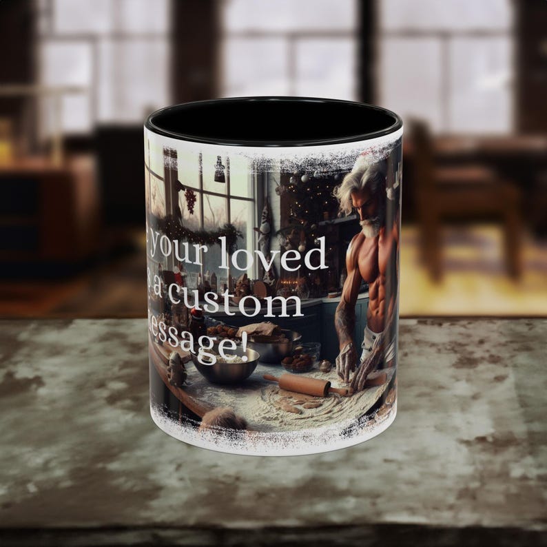 Customizable Accent Coffee Mug, 11oz Christmas Mug Muscle Men Daddy Cup ...