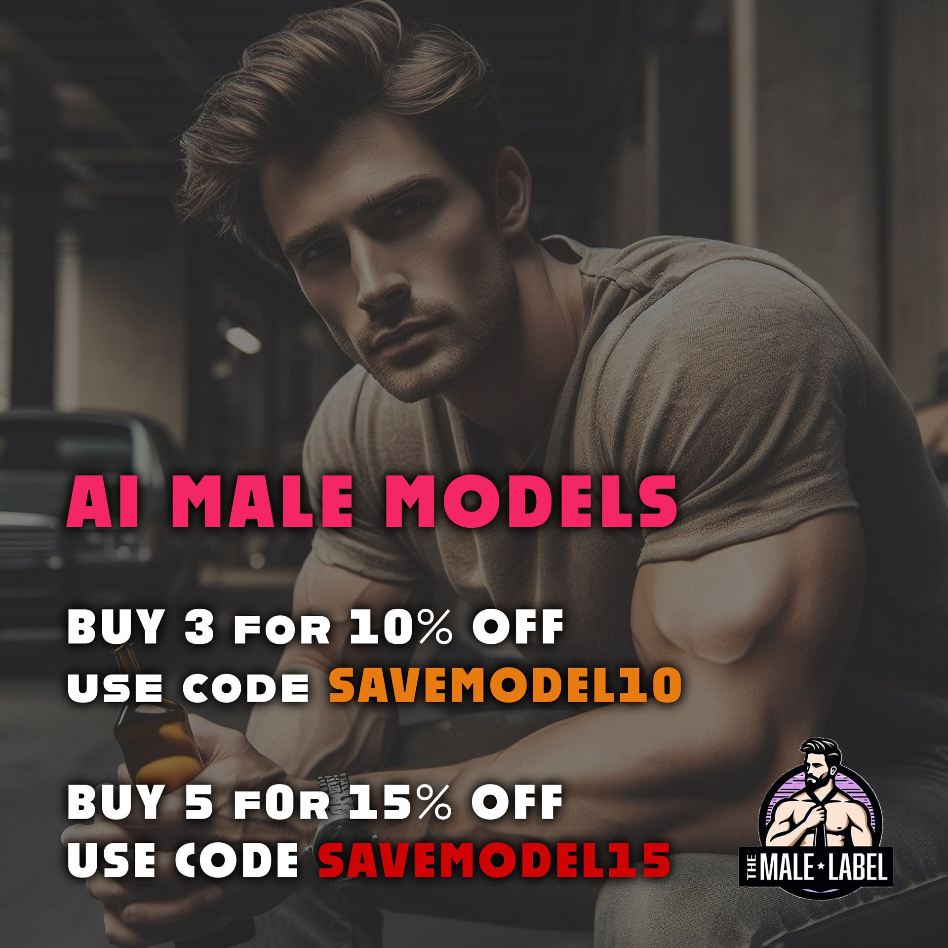 AI Male Model: Handsome Man Portrait for Romance Novel Covers (digital ...