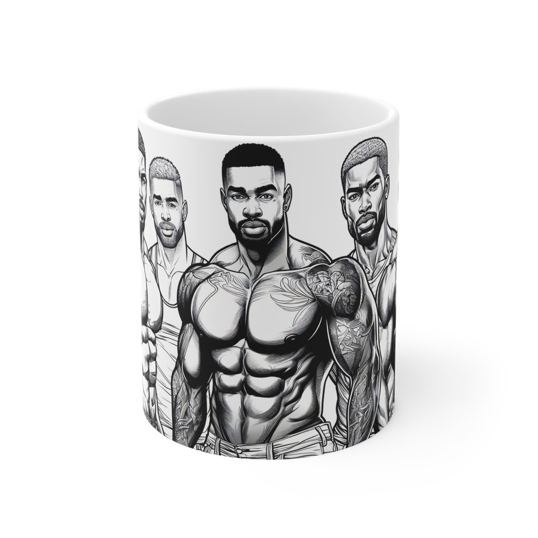 Ceramic Mug 11oz Muscle Men Bearded Hunks Drawings Gay Studs - Etsy