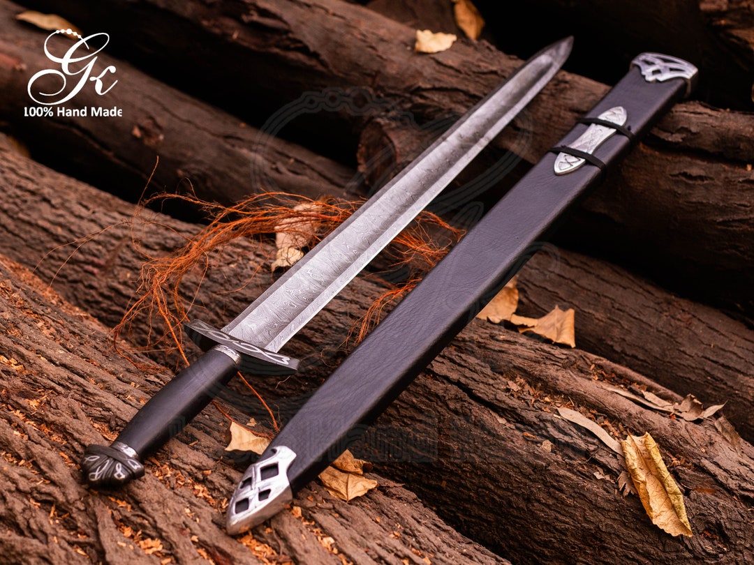 Custom Hand Forged Damascus Steel Viking Sword Sharp / Battle - Etsy