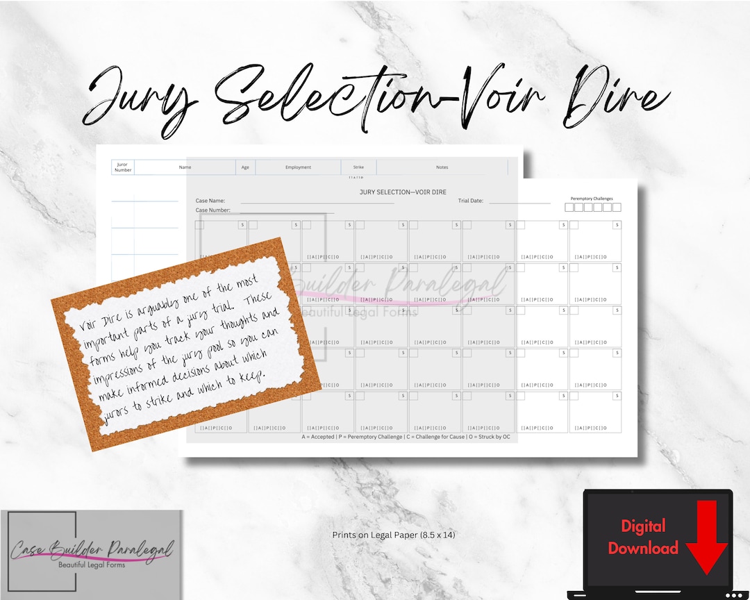 Jury Selection - Voir Dire - Etsy