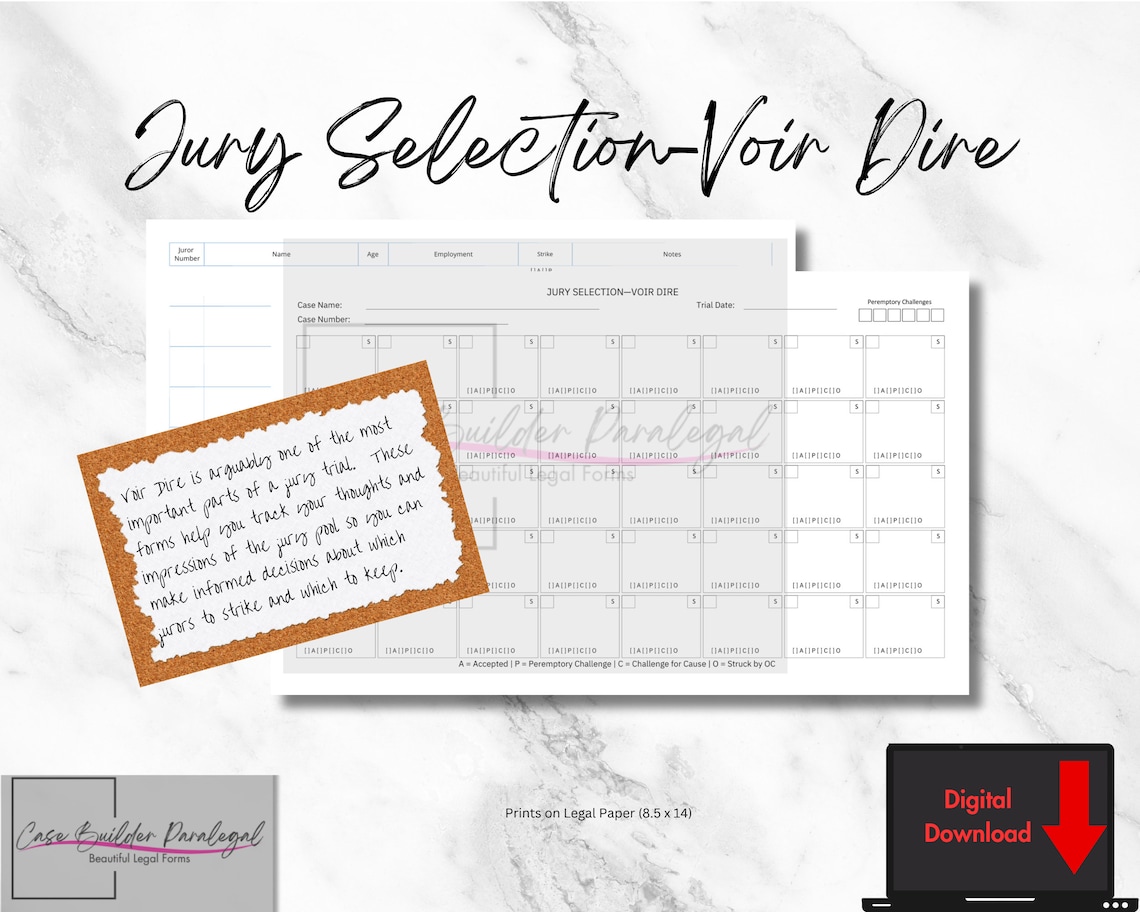 Jury Selection - Voir Dire - Etsy