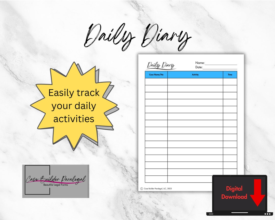 Paralegal's Daily Diary - Etsy