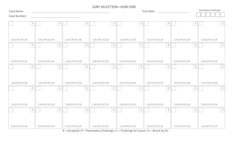 Jury Selection - Voir Dire - Etsy