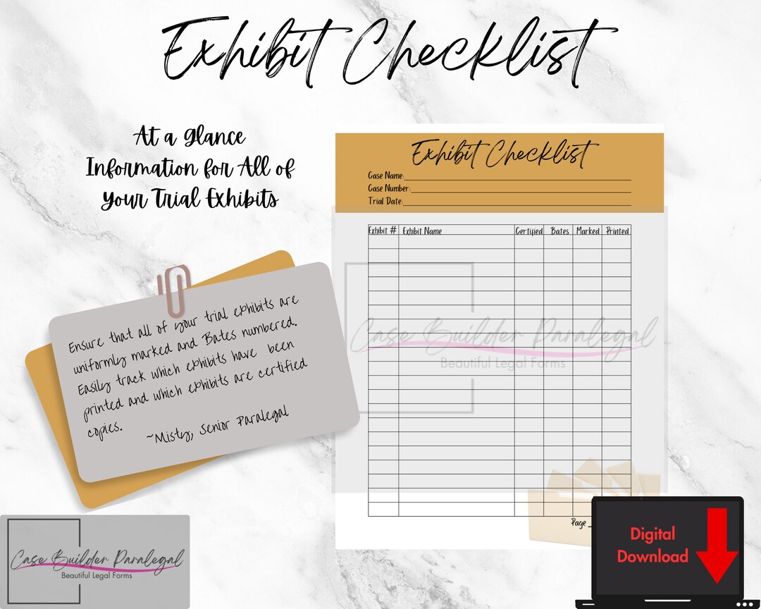 Exhibit Checklist - Etsy