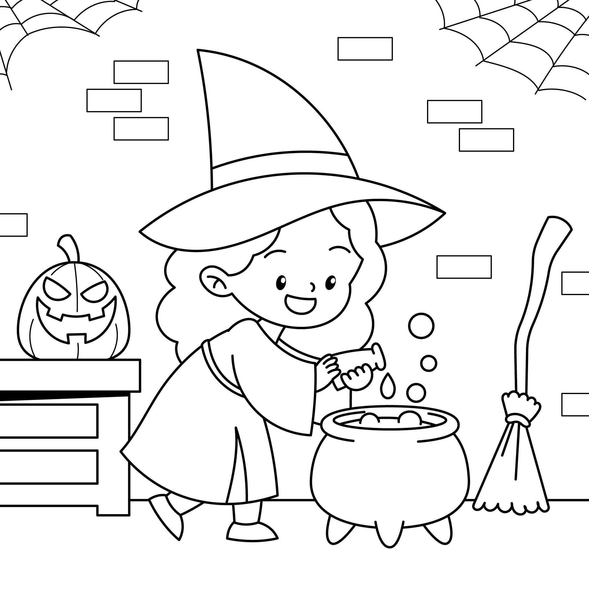 Halloween Kids Coloring Pages PDF Printable - Etsy