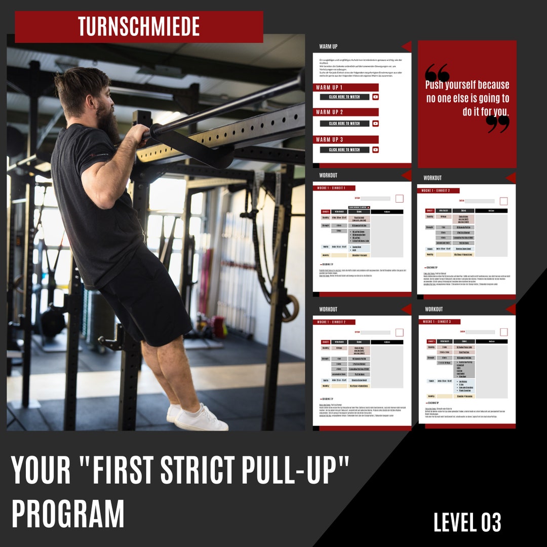Training Plan Template Pullup for Beginners Part 3 of 3 - Etsy