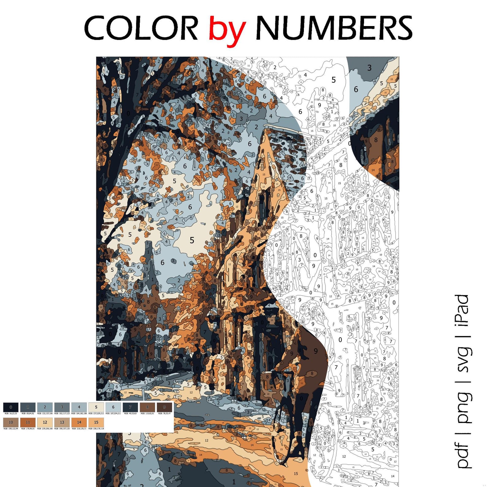 Color by Numbers for Adults | Girl Cycling Scotland | Printable Paint ...
