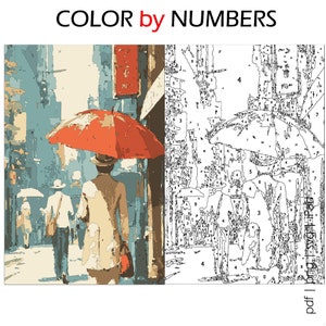 Vibrant Digital Modern Color by Numbers for Procreate | Paint by ...