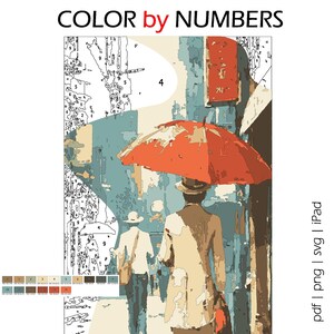 Vibrant Digital Modern Color by Numbers for Procreate | Paint by ...