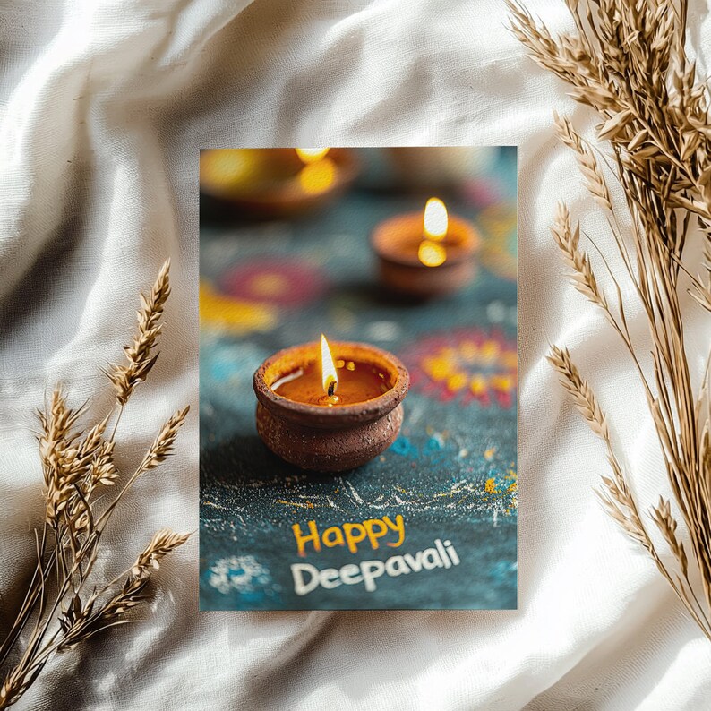 Deepavali Greeting Card | Printable Diwali DIY Foldable Greeting Card ...