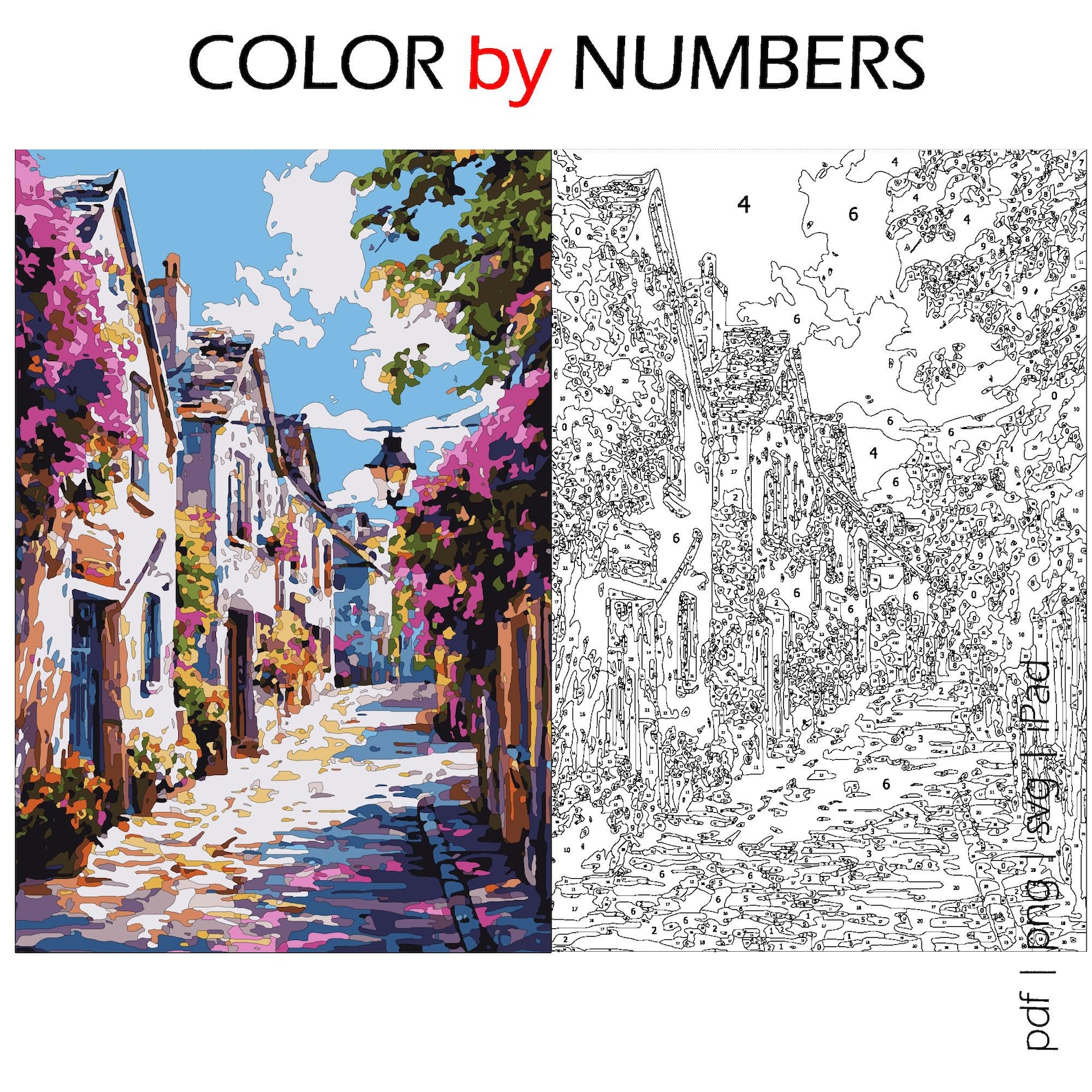 Color by Numbers for Adults | Street in Ireland | Printable Paint by ...