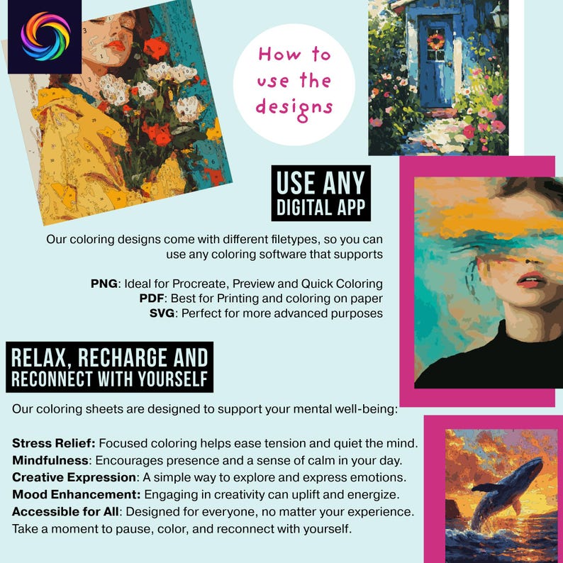 Hygge Room Interior Color by Numbers: Procreate iPad Digital Coloring ...