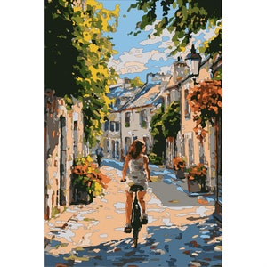 Color by Numbers for Adults | Girl Cycling in Ireland| Printable Paint ...