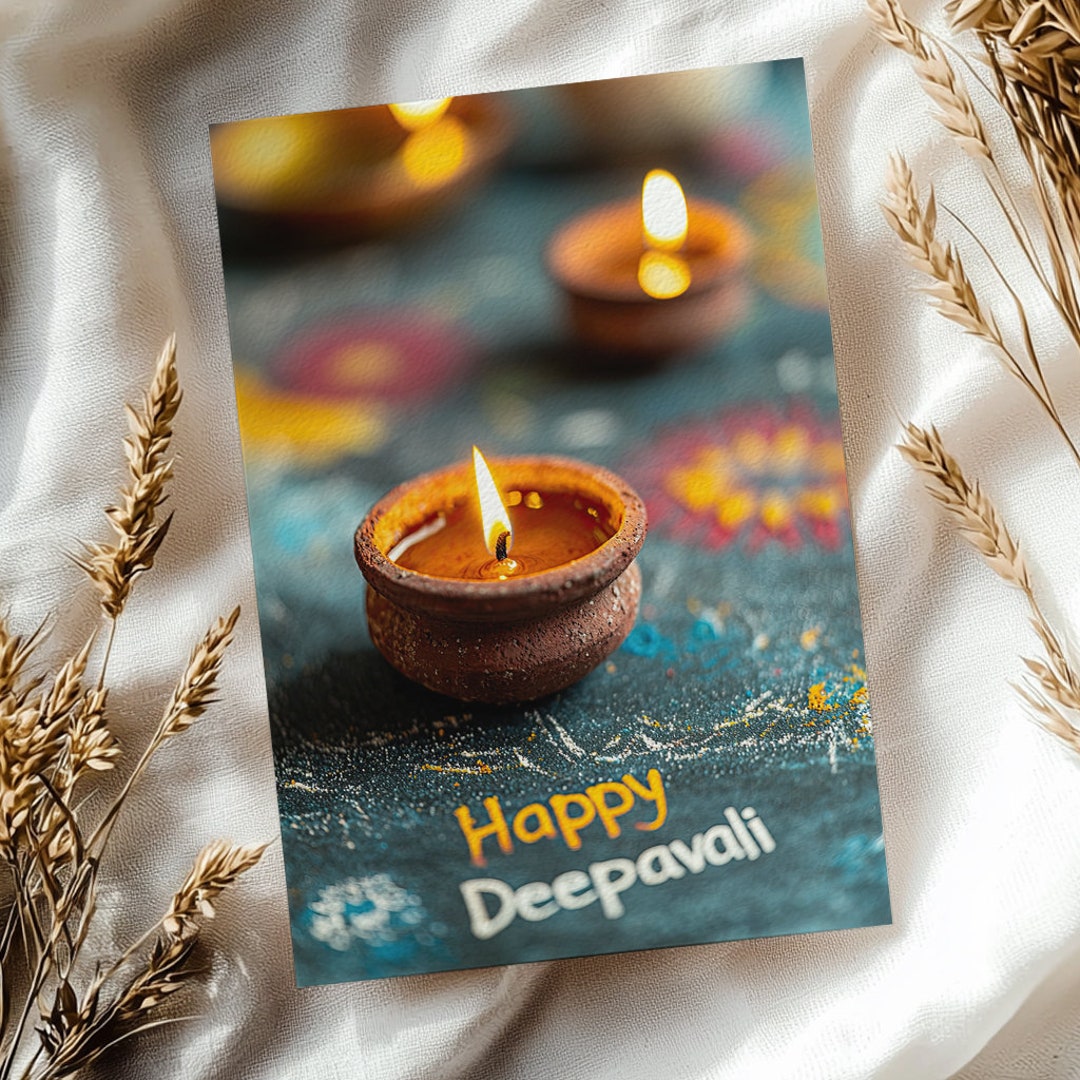 Deepavali Greeting Card | Printable Diwali DIY Foldable Greeting Card ...