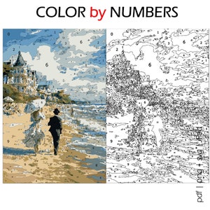 Day at the Beach Color by Numbers: Printable Procreate iPad Coloring ...