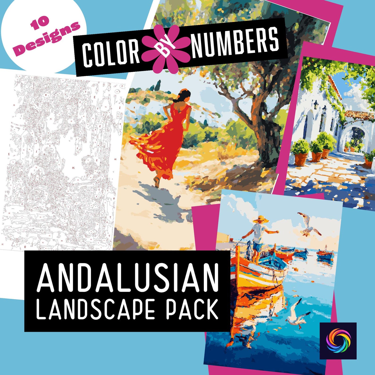 Color by Numbers Bundle for Adults | Andalusian Landscape Value Pack of ...