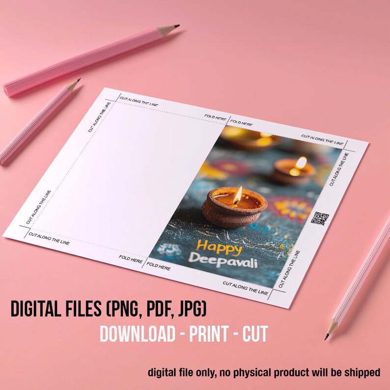 Deepavali Greeting Card | Printable Diwali DIY Foldable Greeting Card ...