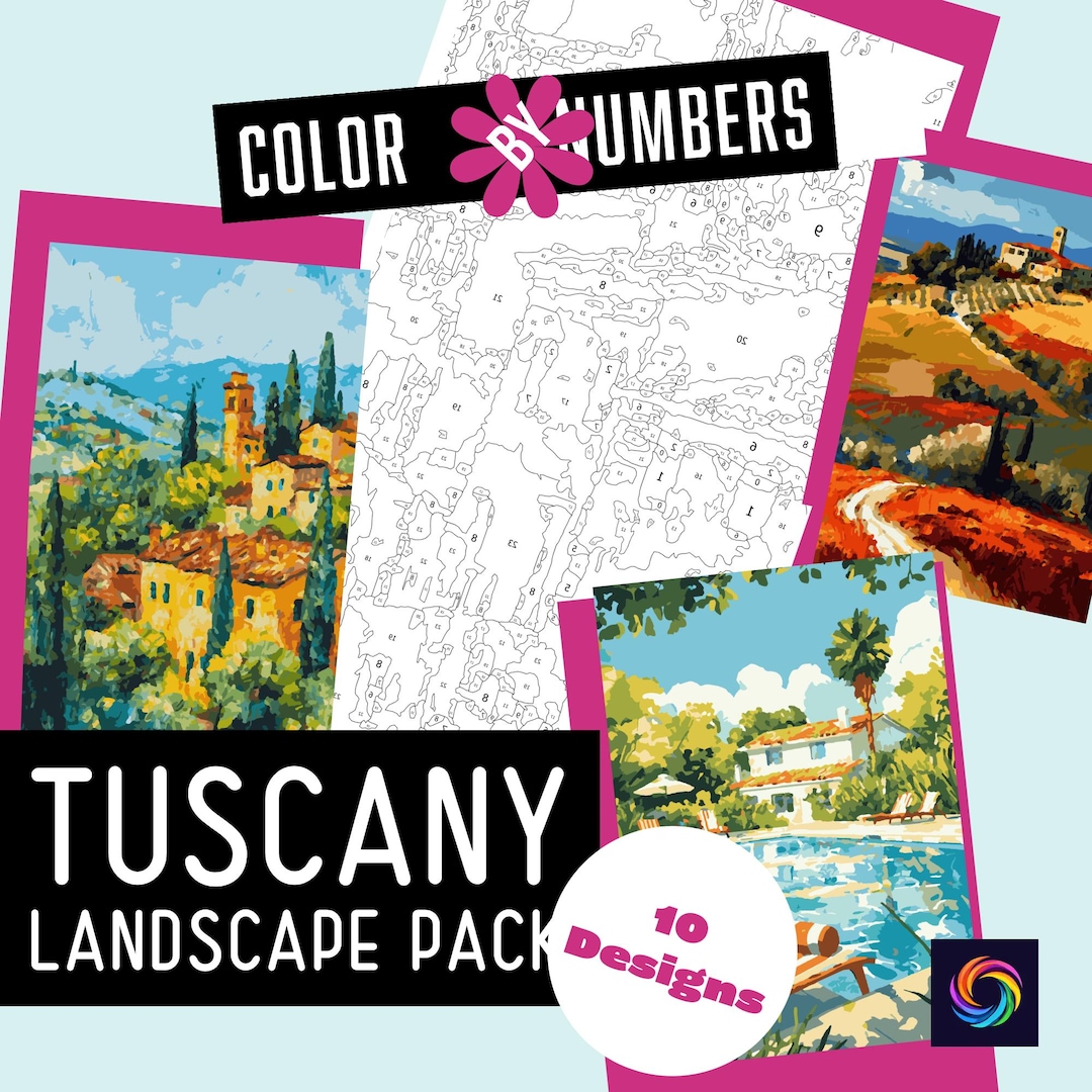 Tuscany Color by Numbers Bundle: 10 Digital Painting Pages (procreate ...