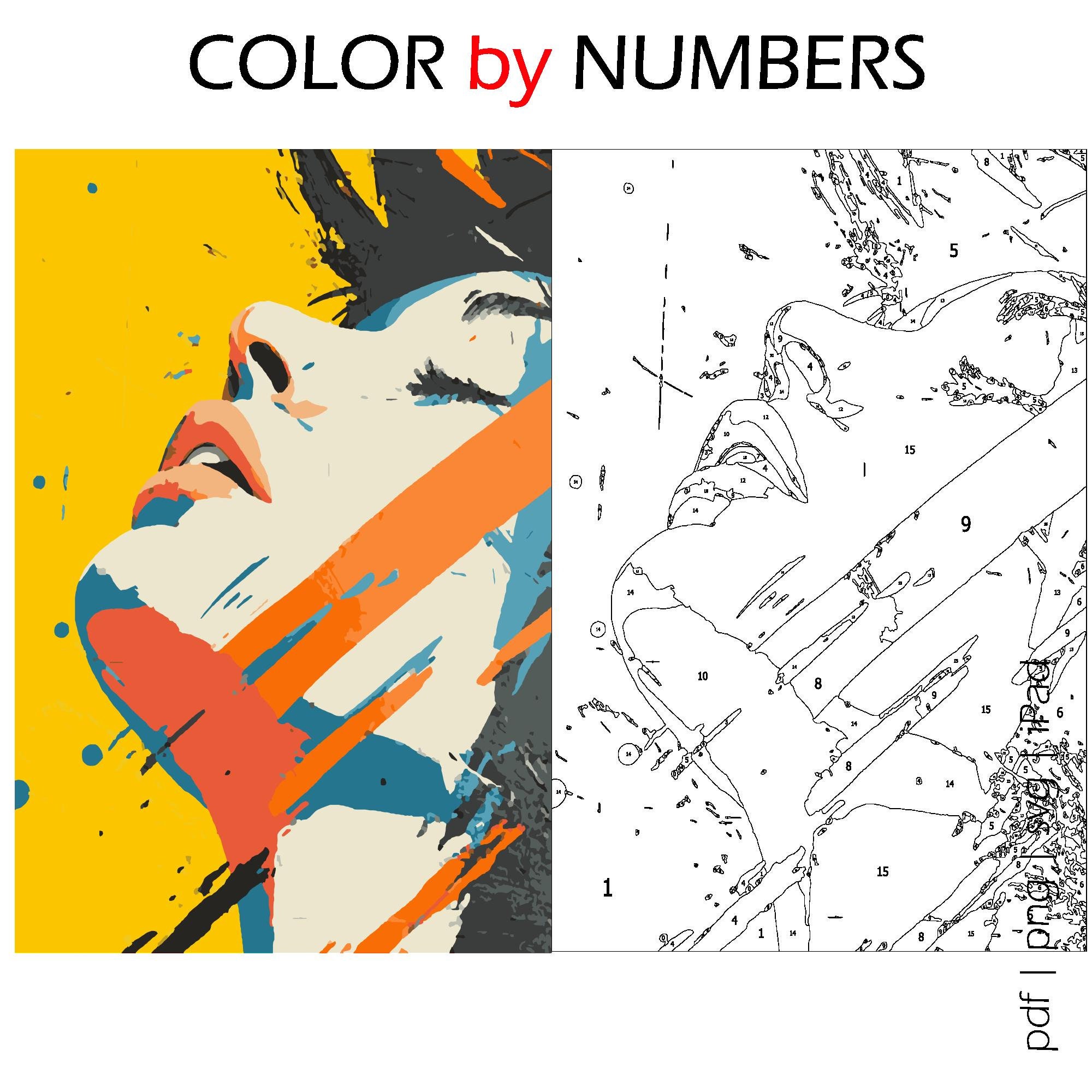 Vibrant Female Face Paint by Number Kit: Procreate, Printable (digital ...