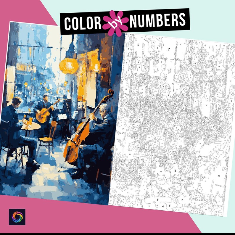 New York Jazz Club Color by Numbers: Procreate iPad Coloring Page ...