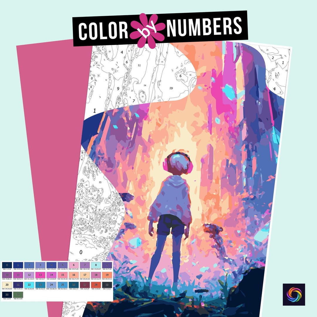 Color by Numbers for Adults | Anime Cyberpunk Forest Gamer Style Paint ...