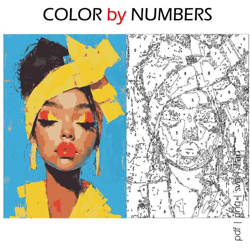 Vibrant Digital Color by Numbers for Procreate Paint by Numbers ...